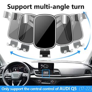 musttrue LUNQIN Car Phone Holder for 2017-2023 Audi Q5,2018-2023 SQ5 Sportback Auto Accessories Navigation Bracket Interior Decoration Mobile Cell Mirror Phone Mount