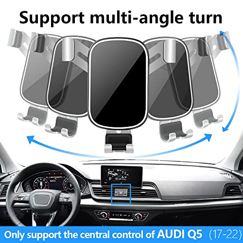 musttrue LUNQIN Car Phone Holder for 2017-2023 Audi Q5,2018-2023 SQ5 Sportback Auto Accessories Navigation Bracket Interior Decoration Mobile Cell Mirror Phone Mount