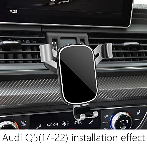 musttrue LUNQIN Car Phone Holder for 2017-2023 Audi Q5,2018-2023 SQ5 Sportback Auto Accessories Navigation Bracket Interior Decoration Mobile Cell Mirror Phone Mount