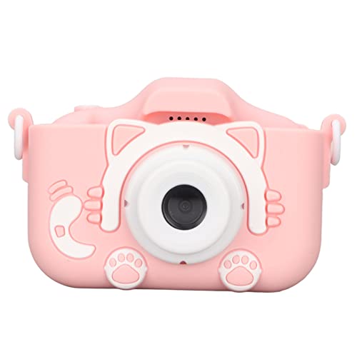 Liccx Kids Camera, Portable Kids Video Camera with Protective Cover and Lanyard, 1080P HD Digital Camera for Kids Age 3 4 5 6 7 8 9 10 11 12 Years Old(Pink, with 32GB Memory Card)