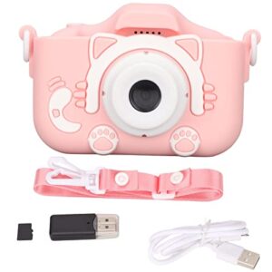 Liccx Kids Camera, Portable Kids Video Camera with Protective Cover and Lanyard, 1080P HD Digital Camera for Kids Age 3 4 5 6 7 8 9 10 11 12 Years Old(Pink, with 32GB Memory Card)