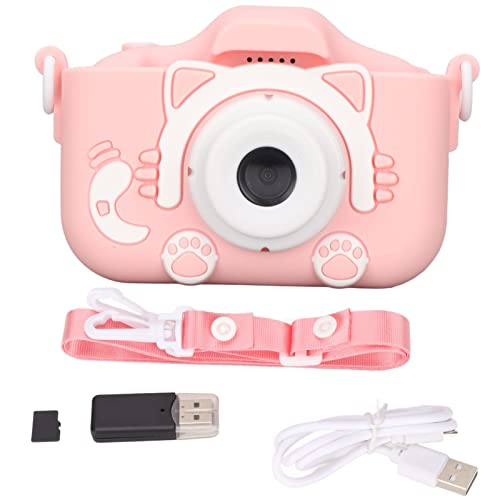 Liccx Kids Camera, Portable Kids Video Camera with Protective Cover and Lanyard, 1080P HD Digital Camera for Kids Age 3 4 5 6 7 8 9 10 11 12 Years Old(Pink, with 32GB Memory Card)