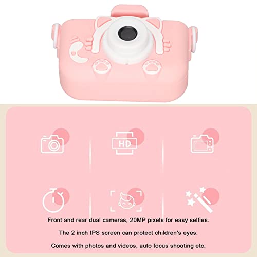 Liccx Kids Camera, Portable Kids Video Camera with Protective Cover and Lanyard, 1080P HD Digital Camera for Kids Age 3 4 5 6 7 8 9 10 11 12 Years Old(Pink, with 32GB Memory Card)