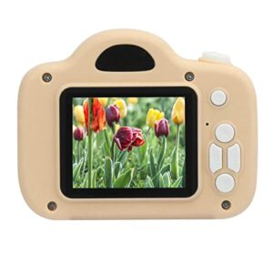 shanrya cartoon child camera, 200w pixels kids camera one key video recording kids gift for kids(light yellow)