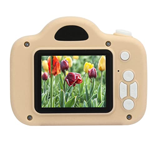 Shanrya Cartoon Child Camera, 200W Pixels Kids Camera One Key Video Recording Kids Gift for Kids(Light Yellow)