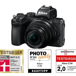 Nikon Z50 + Z DX 16-50mm + Z DX 50-250mm Mirrorless Camera Kit (209-point Hybrid AF, High Speed Image Processing, 4K UHD Movies, High Resolution LCD Monitor) VOA050K002