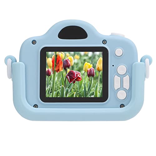 Kids Camera, Rounded Shape Anti Skid Food Grade ABS Children Digital Camera 16 Filters for Kids Game(Blue)