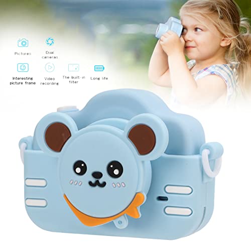 Kids Camera, Rounded Shape Anti Skid Food Grade ABS Children Digital Camera 16 Filters for Kids Game(Blue)