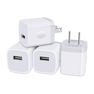 iphone charger block, plug in phone charger, sicodo 4pack single port usb wall charger fast charging adapter cube box for iphone 14 13 12 se(2020) 11/11pro/xs/xs max/xr,samsung galaxy s22/s21/s20,lg