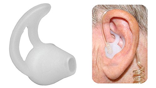 Earmold Silicone Fin Earbud Ear-Mold Earpods for Surveillance Earpieces Two-Way Radios (Pair)