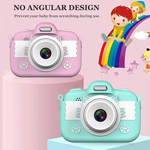 LKYBOA Pink Blue Children's Camera -Kids Camera for Girls or Boys, Anti-Drop Kid Digital Camera with Soft Silicone Shell and 8 Pixel Dual Lens (Color : Pink)