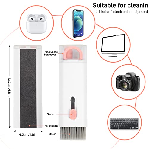 Laptop Screen Keyboard Earbud Cleaner Kit for Airpods，7-in-1 Electronic Cleaner Set - with Cleaning Pen Brush Spray for Phone iPad Computer Screen/Keyboard/Headphones/Bluetooth Earphones (Pink)