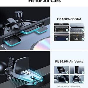 VICSEED 𝗠𝗶𝗹𝗶𝘁𝗮𝗿𝘆-𝗚𝗿𝗮𝗱𝗲 𝗦𝘁𝘂𝗿𝗱𝘆 Phone Mount for Car, 𝗨𝗽𝗴𝗿𝗮𝗱𝗲𝗱 𝗔𝗻𝘁𝗶 𝗦𝗵𝗮𝗸𝗲 CD Slot & Air Vent Thick Case Friendly Car Phone Holder Mount Fit for iPhone 14 13 All Phones