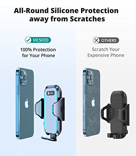 VICSEED 𝗠𝗶𝗹𝗶𝘁𝗮𝗿𝘆-𝗚𝗿𝗮𝗱𝗲 𝗦𝘁𝘂𝗿𝗱𝘆 Phone Mount for Car, 𝗨𝗽𝗴𝗿𝗮𝗱𝗲𝗱 𝗔𝗻𝘁𝗶 𝗦𝗵𝗮𝗸𝗲 CD Slot & Air Vent Thick Case Friendly Car Phone Holder Mount Fit for iPhone 14 13 All Phones