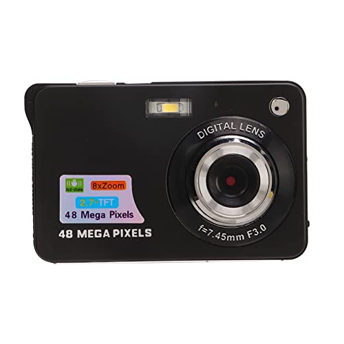 Digital Camera, 4K 48MP 8X Zoom Portable Compact Camera with 2.7Inch LCD Screen, Small Pocket Camera Kids Digital Camera for Christmas Birthday Gifts