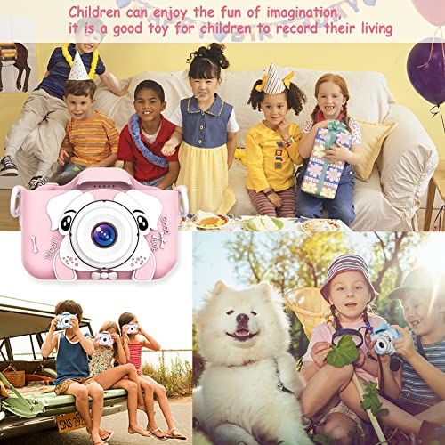 URMAGIC Kids Camera for Girls and Boys,2 Inch HD Screen 2000w Dual-Camera, Children Camera Digital Video,32GB SD Card Include, Kid Toys Gift for Christmas Birthday, for 3 - 12 Years Old Boys Girls