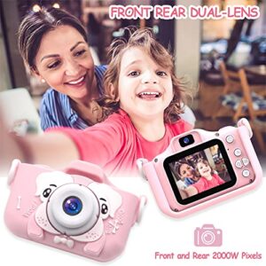 URMAGIC Kids Camera for Girls and Boys,2 Inch HD Screen 2000w Dual-Camera, Children Camera Digital Video,32GB SD Card Include, Kid Toys Gift for Christmas Birthday, for 3 - 12 Years Old Boys Girls