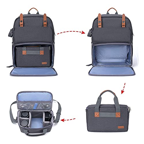 MOSISO Camera Backpack 17.3 inch, DSLR/SLR/Mirrorless Case with Laptop Compartment&Built-in Photography Insert Bag&USB-Charging Port&Rain Cover Compatible with Canon/Nikon/Sony/Laptop, Space Gray