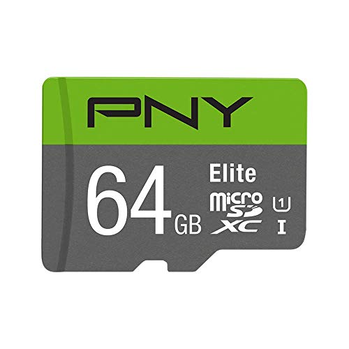 PNY 64GB Elite Class 10 U1 microSDXC Flash Memory Card - 100MB/s, Class 10, U1, Full HD, UHS-I, Micro SD