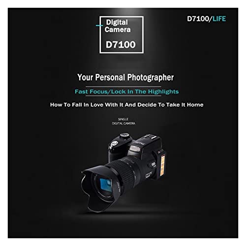 Camera 24X Optical Zoom HD Digital Camera D7100 33Million Pixel Auto Focus Professional DSLR Video Camera Three Lens Outdoor Digital Camera (Size : with 16G SD Card, Color : D7100 US)