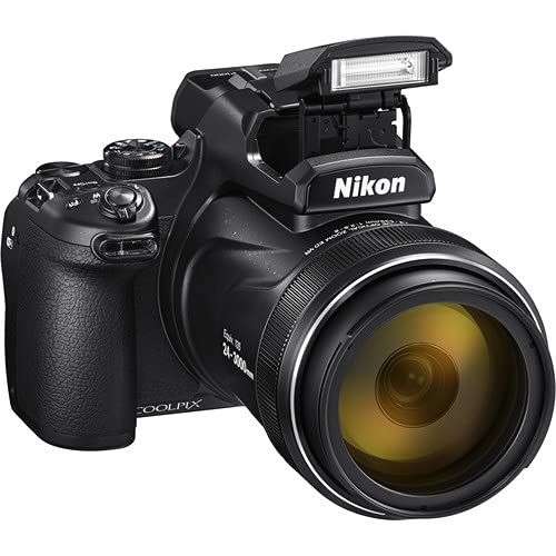 Nikon Intl. COOLPIX P1000 Digital Camera MFR 26522 Video Making Bundle + 128GB High Speed V30 Memory + LED Light, Shotgun Mic, Video U-Bracket + Bag, HD Filters and More (Renewed)