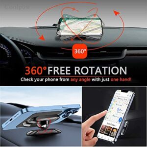 【2-PACK】Magnetic phone holder for car, [ Super Strong Magnet ] [ with 4 Metal Plate ] iPhone Magnetic car mount for cell phone, [ 360° Rotation ] Universal Dashboard adhesive Car Magnetic Phone Mount