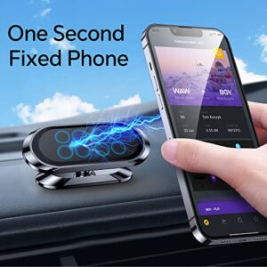 【2-PACK】Magnetic phone holder for car, [ Super Strong Magnet ] [ with 4 Metal Plate ] iPhone Magnetic car mount for cell phone, [ 360° Rotation ] Universal Dashboard adhesive Car Magnetic Phone Mount