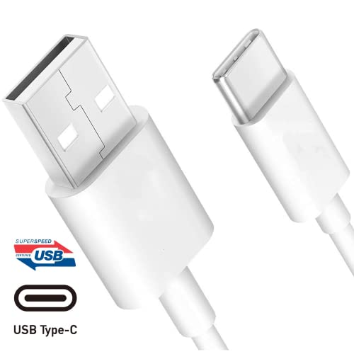 OEM Adaptive Fast Charger for Samsung SM-T510 15W with Certified USB Type-C Data and Charging Cable. (White 3.3FT 1M Cable)