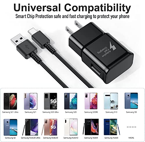 Samsung Charger Fast Charging with USB Type C Cable for Samsung Galaxy S9/S9 Plus/S8/S8 Plus/S10/S10e/S10 Plus/Note 8/Note 9/Note 10/Note 20/A13/A03s/A20/A30/A31/A32/A50/A51/A52/A53/S20/S21/S22 Ultra