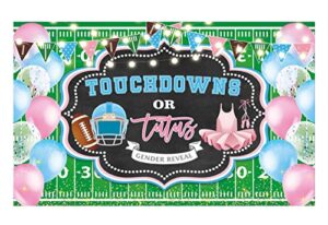 funnytree touchdowns or tutus gender reveal backdrop american football theme pregnant announcement gender neutral party supplies baby shower banner decoration photo booth prop background