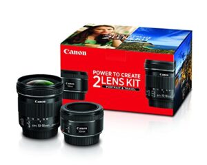 canon portrait and travel two lens kit with 50mm f/1.8 and 10-18mm lenses