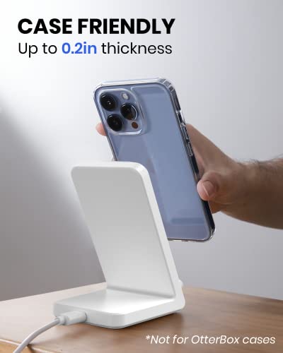 Wireless Charger, Wireless Charging Stand for iPhone 14/13/12 Pro Max/Pro/Mini, SE 11 X XR XS MAX 8 Plus, Wireless Phone Charger for Samsung S22/S21/S20/S10/S9+/Ultra, Note 20/10/9/8 (No AC Adapter)