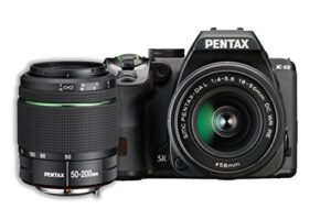 pentax k-s2 20mp dslr two lens kit w/ 18-50mm wr & 50-200mm wr (black)