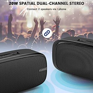 LENRUE Bluetooth Speaker, Wireless Portable Speaker with Loud Stereo Sound, Rich Bass, 12-Hour Playtime, Built-in Mic. Perfect for iPhone, Samsung and More