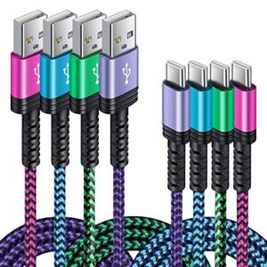 c charger cable fast charging phone android power cord 4pack for samsung galaxy s22+ s22 ultra s22 plus note 21/20 ultra, s21+/s20 plus/s21 s20 fe/s10 plus/s9 a11/a21/a51/a71 google pixel 5 4a xl