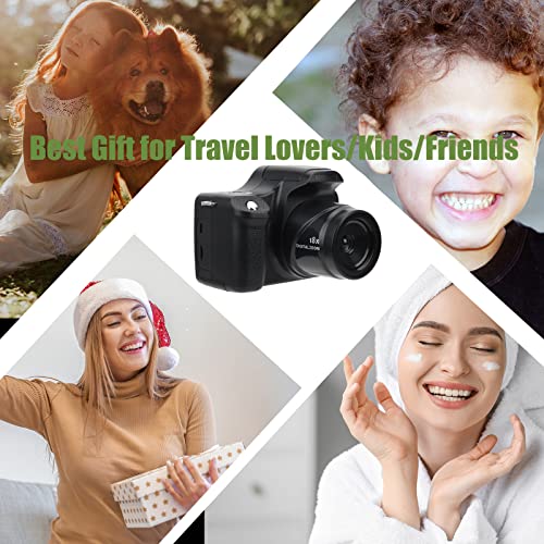 Digital Camera 18X Zoom HD SLR Camera with 3.0 in LCD Screen CMOS 5MP, Up to 24MP for Kids (Without Angle Lens)