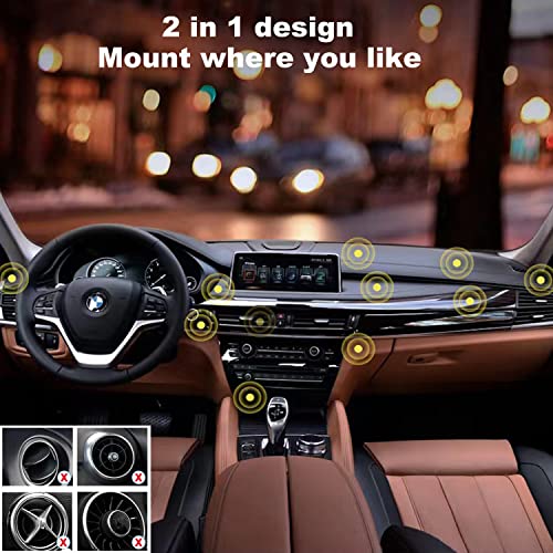 Vent and Dashboard Car Phone Socket Mount, Strong Socket Phone Holder, Dashboard Adapter Adhesive and Vent Clip,Adjustable 360°Rotation, Compatible with Most Pop GripNavigation, Fits All Smartphone