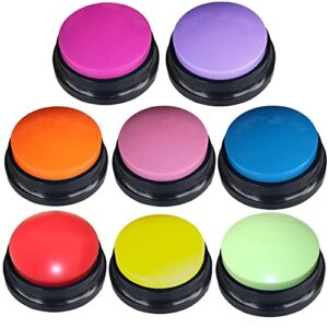 frqntkpa 8 color voice recording button, dog buttons for communication pet training buzzer, 30 second record & playback, funny gift for study office home – 8 color packs