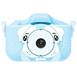 linxhe kids camera for girls boys, 20mp1080p digital camera for toddler, soft silicone shockproof case, great gift for girls boys (color : blue, memory card : with 32g memory card)