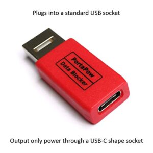 PortaPow USB-A to USB-C Data Blocker