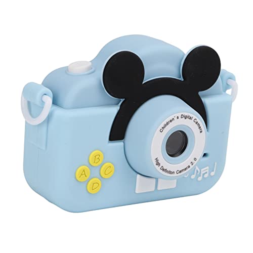 Qionia Mini Digital Children Camera, Comfortable 2MP Kids Cartoon Camera Toy High Definition 2 Inch Screen Multifunctional for Gifts(Sky Blue)