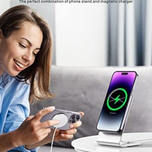 Magnetic Wireless Charger, Mag-Safe Charger Stand with 20W USB C PD Adapter, Mag-Safe Charging Station Compatible with iPhone 14/13/12 Series, Fast Wireless Charging Pad with Phone Stand