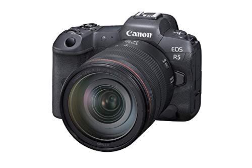 Canon EOS R5 Full Frame Mirrorless Camera + RF 24-105mm F4 L is USM Lens Kit, Black (4147C013) (Renewed)