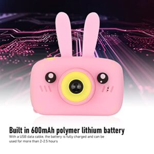 PUSOKEI Cartoon Digital Camera, Toddler Camera, Portable Child Camera, 1080P Full HD, Cute Bunny Appearance, with 2 inch Screen, Lanyard and Charging Cable, Gift for Girls