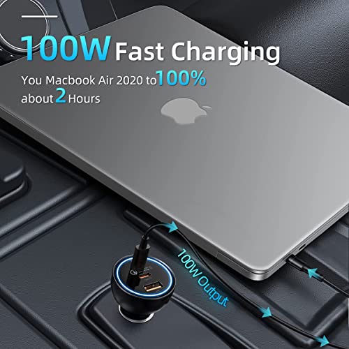 160W USB C Car Charger, Baseus Type C Car Charger, QC5.0 PD3.0 PPS 3 Ports Super Fast Charging Car Phone Charger Adapter for iPhone 14 13 12 Pro, Samsung S22 S21 iPad MacBook Pro Air Laptop Steam Deck