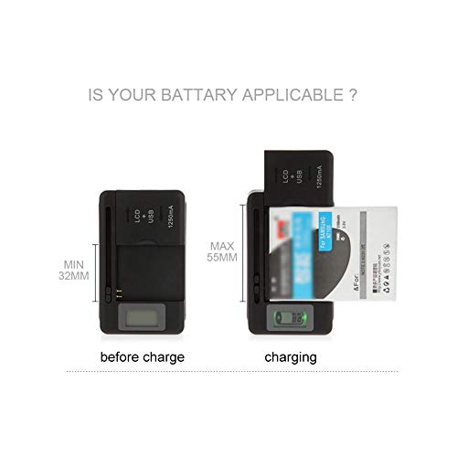 RIJER Universal LCD Battery Charger, Travel chargering for Samsung Galaxy S3 S4 S5 Note 2 3 4, Edge, Mega, LG, Huawei, HTC, ZTE, etc