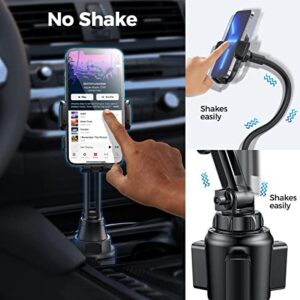 ADIUPUL Cup Phone Holder for Car, Cup Holder Phone Mount 360 Rotatable Adjustable Gooseneck Car Cradle Cell Phone Cup Holder Phone Holder for Car for iPhone14 13 12 Pro Max, Samsung, LG (Black)