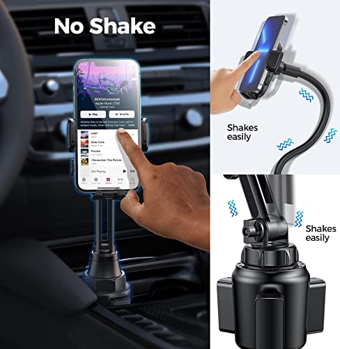 ADIUPUL Cup Phone Holder for Car, Cup Holder Phone Mount 360 Rotatable Adjustable Gooseneck Car Cradle Cell Phone Cup Holder Phone Holder for Car for iPhone14 13 12 Pro Max, Samsung, LG (Black)