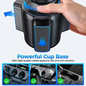 ADIUPUL Cup Phone Holder for Car, Cup Holder Phone Mount 360 Rotatable Adjustable Gooseneck Car Cradle Cell Phone Cup Holder Phone Holder for Car for iPhone14 13 12 Pro Max, Samsung, LG (Black)