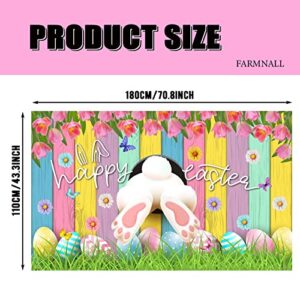 FARMNALL Easter Backdrop Bunny Egg Rabbit Photography Backdrop Easter Photo Decorations Photo Background Easter Grass Wall Decor